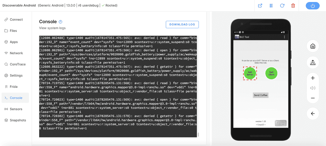 How To Demonstrate Bluetooth Connection With Virtual Android Devices Corellium